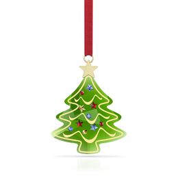 Swarovski Dekoh&auml;nger "Kristallfigur Sammelfigur Weihnachtsbaum Ornament", gr&uuml;n, Baumwolle, Kristallglas, Metall, Dekoh&auml;nger, Swarovski Kristall