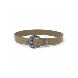 Damen Lederg&uuml;rtel "Curve", beige, Basic, Collezione Alessandro, unifarben, Leder, G&uuml;rtel, aus echtem Leder, Made in Italy
