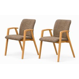 Armlehnstuhl OTTO HOME, B:56cm H:86,5cm T:64cm, braun, Massivholz, Sperrholz, Esszimmer, St&uuml;hle, "Loreen Esszimmerstuhl, Polsterstuhl, Designstuhl",