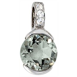 Jobo Damen Kettenanh&auml;nger, P1 = bei 10-facher Vergr&ouml;&szlig;erung erkennbare Einschl&uuml;sse, Diamanten Wei&szlig;gold 585, silber, Diamanten, Wei&szlig;gold 585,