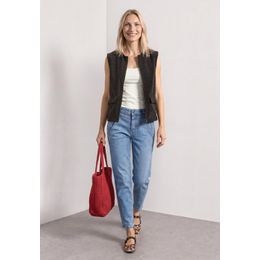 Street One Damen Kurzweste, braun, Gr. 42, unifarben, Stoff, 98% Polyester, 2% Elasthan, Westen, mit aufgen&auml;hten Taschen