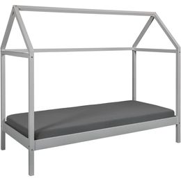 Hausbett Inter Link, B:97cm H:174cm L:207cm, grau, Betten, "Sun Road, Kinderbett, Holzbett f&uuml;r Kinderzimmer, Himmelbett", Spielbett aus Kiefer