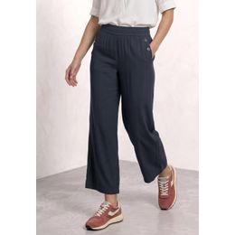 Street One Damen Stoffhose, blau, Gr. 44, unifarben, Stoff, 100% Viskose, Hosen, mit Wide Legs