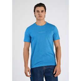 LINDBERGH Herren Kurzarmshirt "T-Shirt (Kurzarm) Relaxed Fit", blau, Gr. S, unifarben, Obermaterial: 100% Baumwolle, Shirts