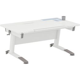 Kinderschreibtisch Paidi, B:120cm T:75cm, wei&szlig;, Tische, "JARO in Wei&szlig;, mitwachsend & ergonomisch", h&ouml;henverstellbarer Sch&uuml;lerschreibtisch, Platte bis