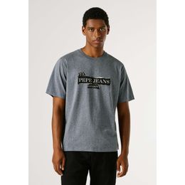 Pepe Jeans Herren T-Shirt "basic t-shirt GRIFFIN TEE", grau, Gr. S, 100% Baumwolle, Shirts