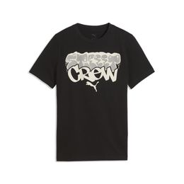Puma Kinder T-Shirt "Mid 90s Graphic T-Shirt Jungen", schwarz, Gr. 128, bedruckt, Obermaterial: 100% Baumwolle. Rippe: 29% Polyester, 71% Baumwolle,