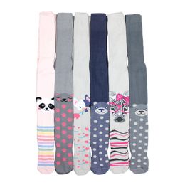 TUPTAM M&auml;dchen Strickstrumpfhose "Strumpfhose M&auml;dchen Strickstrumpfhosen Bunt Gemustert 6er Pack", Gr. 104, grau, Obermaterial: 76% Baumwolle CO. 22%