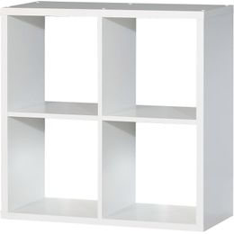 Standregal FORTE, B:72,7cm H:72,8cm T:32,9cm, wei&szlig;, Holzwerkstoff, Wohnzimmer, Regale, "Mauro", Fachgr&ouml;&szlig;e 33x33cm, 4 F&auml;cher