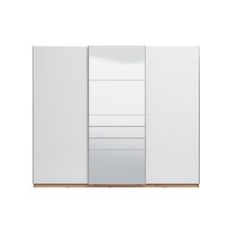 Schwebet&uuml;renschrank Home Affaire, B:262,5cm H:224cm T:65cm, braun, Holzwerkstoff, MDF, Schr&auml;nke, "Mondego", mit Spiegel