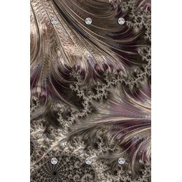 Garderobenpaneel queence, B:80cm H:120cm T:2,5cm, braun, Acrylglas, Edelstahl, Garderobenpaneele, "Wandgarderobe mit Motiv Abstrakt Federn inkl.