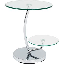 Beistelltisch HAKU, B:52cm H:55cm T:52cm, grau, Wohnzimmer, Tische, "Sofatisch, Wohnzimmertisch", rund - aus Metall Silber - &Oslash;/H 52/55 cm