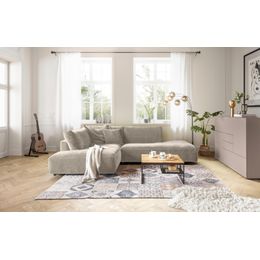 Ecksofa Musterring, B:304cm H:81cm T:224cm, silber, 100% Polyester, Wohnzimmer, Sofas, "Lucia bequem, elegant & zeitlos, elegante Sofa ohne