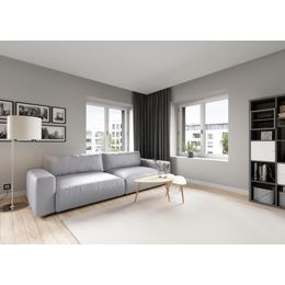 Big-Sofa Musterring, B:252cm H:81cm T:124cm, grau, Flachgewebe FLORIS (100% Polyester);Flachgewebe VALMONT (60% Baumwolle/ 40% Leinen);Microfaser