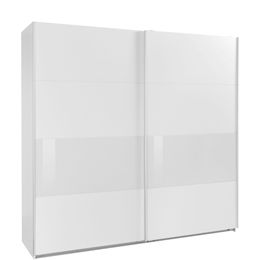 Schwebet&uuml;renschrank wimex, B:225cm H:236cm T:64cm, wei&szlig;, Schr&auml;nke, "Bramfeld Kleiderschrank", mit Glaselementen und zus&auml;tzlichen Einlegeb&ouml;den