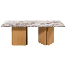 Couchtisch Mango 130x70x45 beige lackiert / Marmor beige LUGANO #103