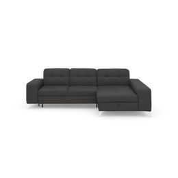 Sit & More Ecksofa SIT & MORE, B:286cm H:92cm T:176cm, grau, Wohnzimmer, Sofas, "Baviene L-Form", inklusive Sitztiefenverstellung & Federkern, optional