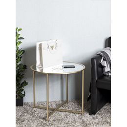 Beistelltisch HAKU, B:60cm H:45cm T:60cm, gold, Wohnzimmer, Tische, "Sofatisch, Wohnzimmertisch", rund - aus Metall Gold - &Oslash;/H 60/45 cm