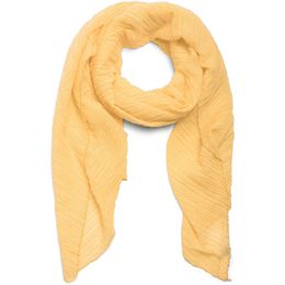 styleBREAKER Damen Schal "Gekreppter Unifarbener Schal", gelb, Modisch, Obermaterial: 50% Viskose CV. 50% Baumwolle CO., Modet&uuml;cher