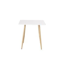 Esstisch VENTURE HOME, B:80cm H:75cm T:80cm80, wei&szlig;, Tische, "Polar, runder Esstisch in Eichenholz-Optik, modern, &Oslash; 90 cm", Esszimmertisch, MDF,