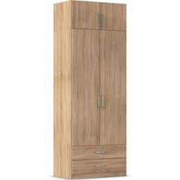 Kleiderschrank Rauch, B:91cm H:248cm T:54cm, braun, Holzwerkstoff, Kinderzimmer, Schr&auml;nke, "Schrank Garderobe W&auml;scheschrank GAMMA in 4 Breiten 91-226