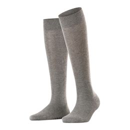 Falke Damen Kniestr&uuml;mpfe "Sensitive London", Gr. 35, grau, Obermaterial: 96% Baumwolle CO. 2% Elasthan EL. 2% Polyamid PA., glatt, Socken