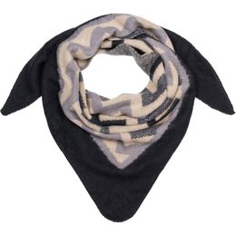 styleBREAKER Damen XXL-Schal "Web Dreiecktuch Zick-Zack", schwarz, Modisch, Obermaterial: 60% Viskose CV. 40% Wolle WO., Modet&uuml;cher