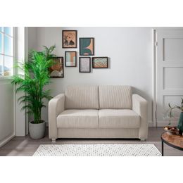 Ecksofa Home Affaire, B:255cm H:94cm T:87cm, beige, 93% Polyester, 7% Polyamid, Wohnzimmer, Sofas, "Lazio modern und bequem, schmale Armlehnen, tolle