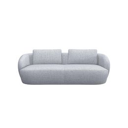 3-Sitzer FLEXLUX, B:217cm H:85cm T:102cm, grau, 100% Polyester, Sofas, "Torino, rund und bequem, Couch, Dreisitzer", Modernes, organisches