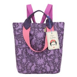 Damen Skirucksack "Fritzi x Frida Kahlo", Fritzi aus Preussen, lila, 55% Baumwolle, 45% Polyester, bedruckt, Rucks&auml;cke, mit All-Over-Print