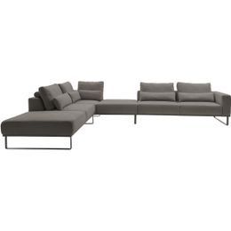 Ecksofa Musterring, B:398cm H:88cm T:290cm, grau, 85% Polyester, 15% Viskose, Wohnzimmer, Sofas, "JustB PM100 bequem, modern, elegant und viel Platz,