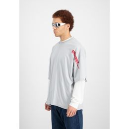Herren T-Shirt "Flock Logo T-Shirt", grau, Gr. S, Alpha Industries, Obermaterial: 100% Baumwolle, Shirts