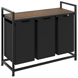 TecTake W&auml;schesortierer,, Schwarz, Braun, Metall, Rechteckig, 93.5x72x34 cm, Ordnen & Aufbewahren, W&auml;schek&ouml;rbe & Tonnen