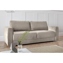 2-Sitzer OTTO HOME, B:186cm H:80cm T:102cm, beige, Luxus-Microfaser Lederoptik (100% Polyester);Struktur grob (100% Polyester);Samtoptik (100%