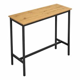 Begryf Bartisch, Eiche, Schwarz, Holzwerkstoff, Metall, Vintage, Rechteckig,Rechteckig, 100x90x40 cm, Esszimmer, Barm&ouml;bel, Bartische