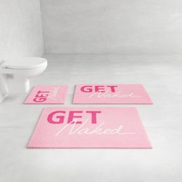 Badematte OTTO HOME, H:20mm, rosa, Polyacryl, Badematten, "Get Naked, modern, Badvorleger, Badezimmer Teppich", Badteppich, mit Schriftzug, 2
