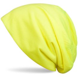 styleBREAKER Herren Beanie "Uni Slouch Beanie M&uuml;tze", gelb, Modisch, Obermaterial: 65% Baumwolle CO. 35% Polyester PES., M&uuml;tzen