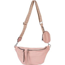 styleBREAKER Damen Umh&auml;ngetasche "Halbmond Crossbody Bag Set 3-Teilig", rosa, 100% Polyurethan PU. Futter: 100% Polyester PES., unifarben, Taschen