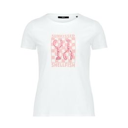 Zero Damen Kurzarmshirt "Damen mit Aufdruck", wei&szlig;, Gr. 38, Jersey, Obermaterial: 5% Elasthan, 95% Baumwolle (organic), Shirts, Glitzer.