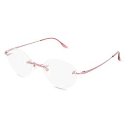 Fielmann MC 653 CL LEA Brille Damen | Fassung: Randlos, Quadratisch, Pink Gl&auml;nzend