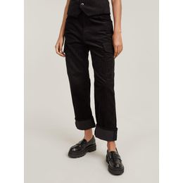G-Star Raw G-STAR Damen Wirkhose "Cargo Pants Cord 3D Boyfriend", schwarz, Gr. 26, Obermaterial: 100% Baumwolle, Hosen