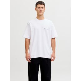 Jack & Jones JACK & JONES Herren T-Shirt "JPRBLAOWEN SS BRANDING TEE SN", wei&szlig;, Gr. M, unifarben, Jersey, Obermaterial: 95% Baumwolle, 5% Elasthan, Shirts,
