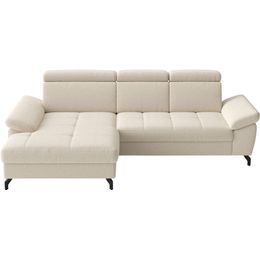 Sit & More Ecksofa SIT & MORE, B:264cm H:84cm T:181cm, beige, 95% Polyester 5% Polyamid, Wohnzimmer, Sofas, "Vanity, L-Form, B: 264 cm", Inkl.Sitz-,Kopf-und