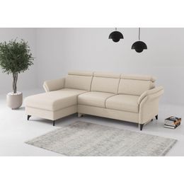 Sit & More Ecksofa SIT & MORE, B:253cm H:84cm T:166cm, beige, 95% Polyester, 5% Polyamid, Wohnzimmer, Sofas, "Glendale, L-Form", inkl. Kopfteilverstellung,