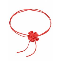 Damen Tailleng&uuml;rtel "Bl&uuml;te", rot, Basic, Collezione Alessandro, unifarben, Leder, G&uuml;rtel, Lederband mit echt Leder Bl&uuml;te