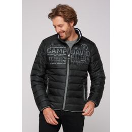 CAMP DAVID Herren Outdoorjacke, schwarz, Gr. 4XL, bedruckt, bestickt, Steppware, Material Oberstoff: 100% Polyester, Futter: 100% Polyester, F&uuml;llung: