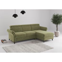 Sit & More Ecksofa SIT & MORE, B:253cm H:84cm T:166cm, gr&uuml;n, 100% Polyester, Wohnzimmer, Sofas, "Glendale, L-Form", inkl. Kopfteilverstellung,wahlweise mit