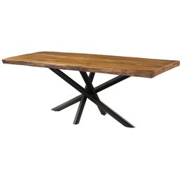 Baumtisch Mango 180x90x76 natur lackiert / Mikado-Beine anthrazit matt FREEFORM 5