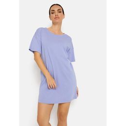 LSCN BY LASCANA Nachthemd blau Gr. 44/46 f&uuml;r Damen. Rundhals und Print. L&auml;ssig Geschnitten. Nachhaltig.