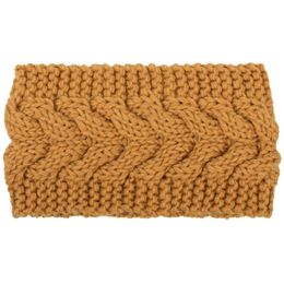 styleBREAKER Damen Stirnband "Grobstrick Stirnband mit Zopfmuster", gelb, Modisch, Obermaterial: 100% Polyacryl PAN., M&uuml;tzen